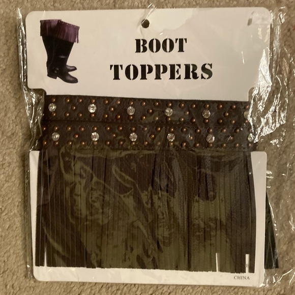 Accessories | Boot Toppers With Fringecrystalcopper Studs | Poshmark